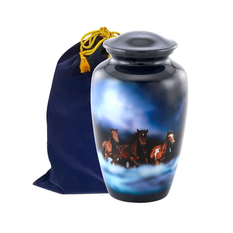 Running Horses Cremation Urn, Adult Horse Urn, Funeral and Memorial ...