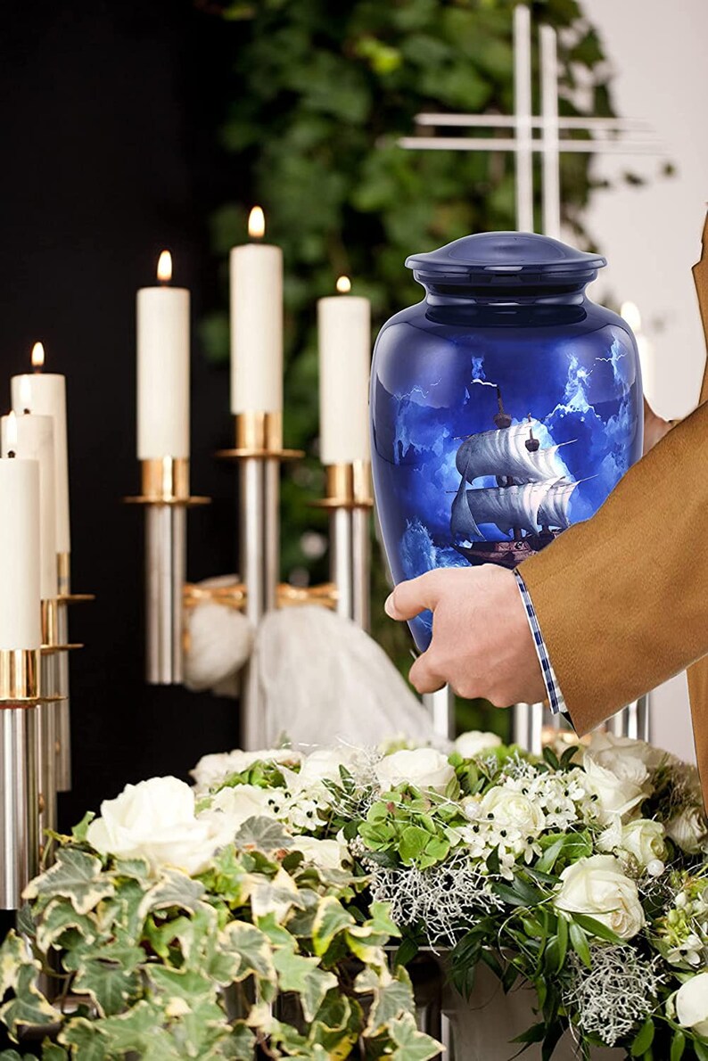 Sailing Ship Cremation Urn Adult Midnight Ship Urn Funeral - Etsy