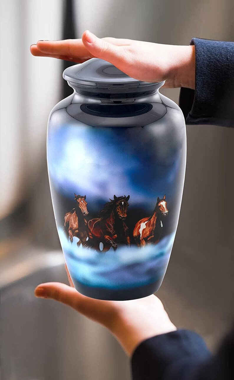 Running Horses Cremation Urn, Adult Horse Urn, Funeral and Memorial ...