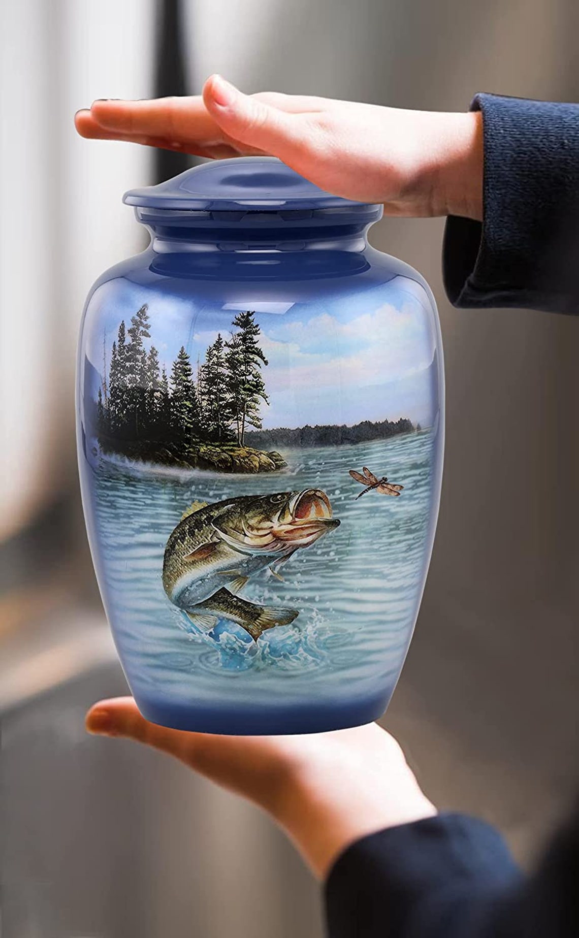 Bass Fish Cremation Urn, Adult Bass Fish Urn, Funeral and Memorial ...