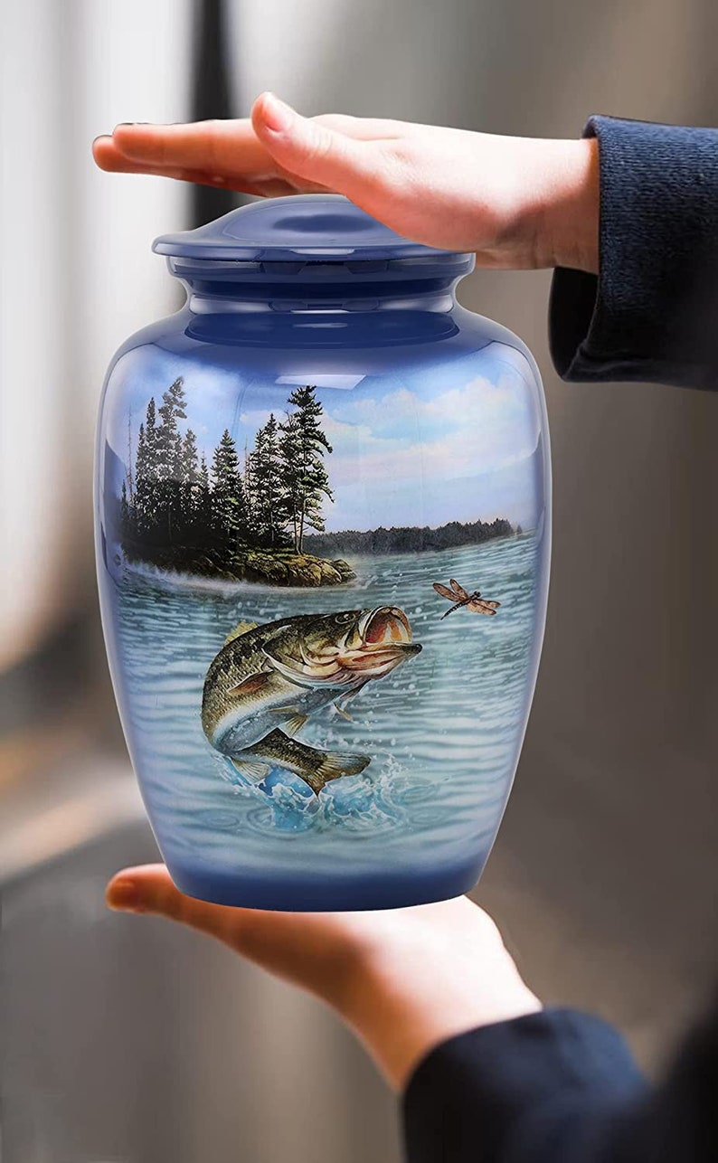Bass Fish Cremation Urn, Adult Bass Fish Urn, Funeral and Memorial ...