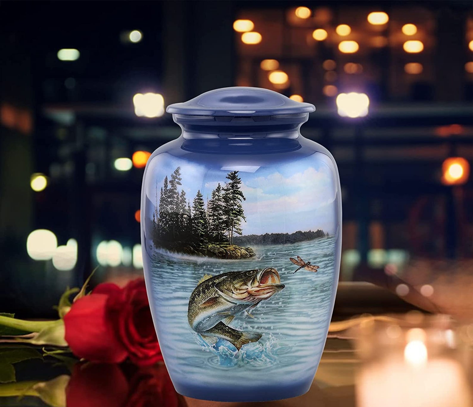 Bass Fish Cremation Urn, Adult Bass Fish Urn, Funeral and Memorial ...