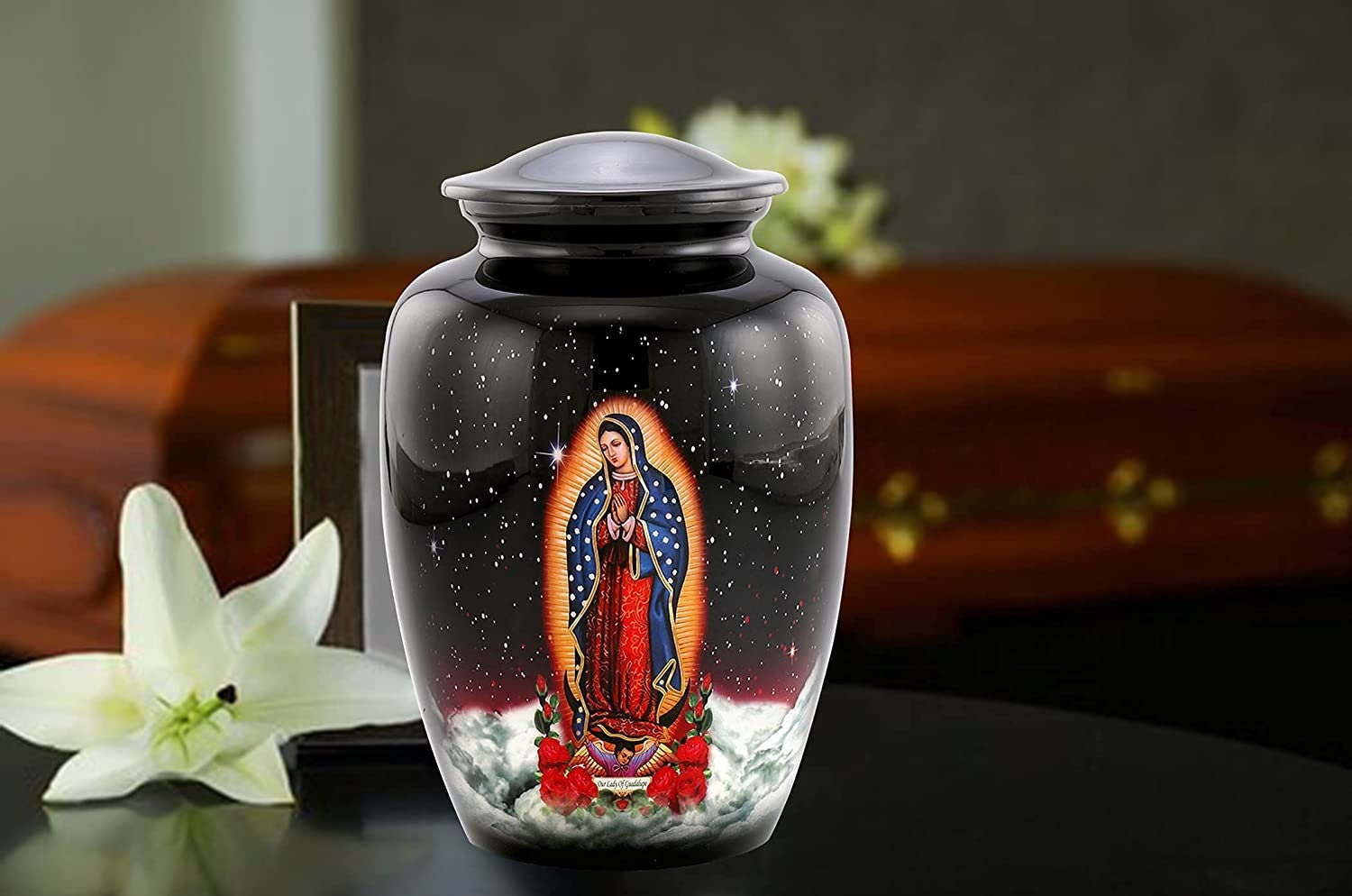 Our Lady of Guadalupe Cremation Urn Adult Religious Urn - Etsy
