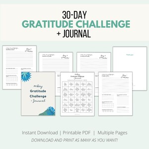 30-day Gratitude Challenge + Journal | Gratitude Challenge | Printable ...