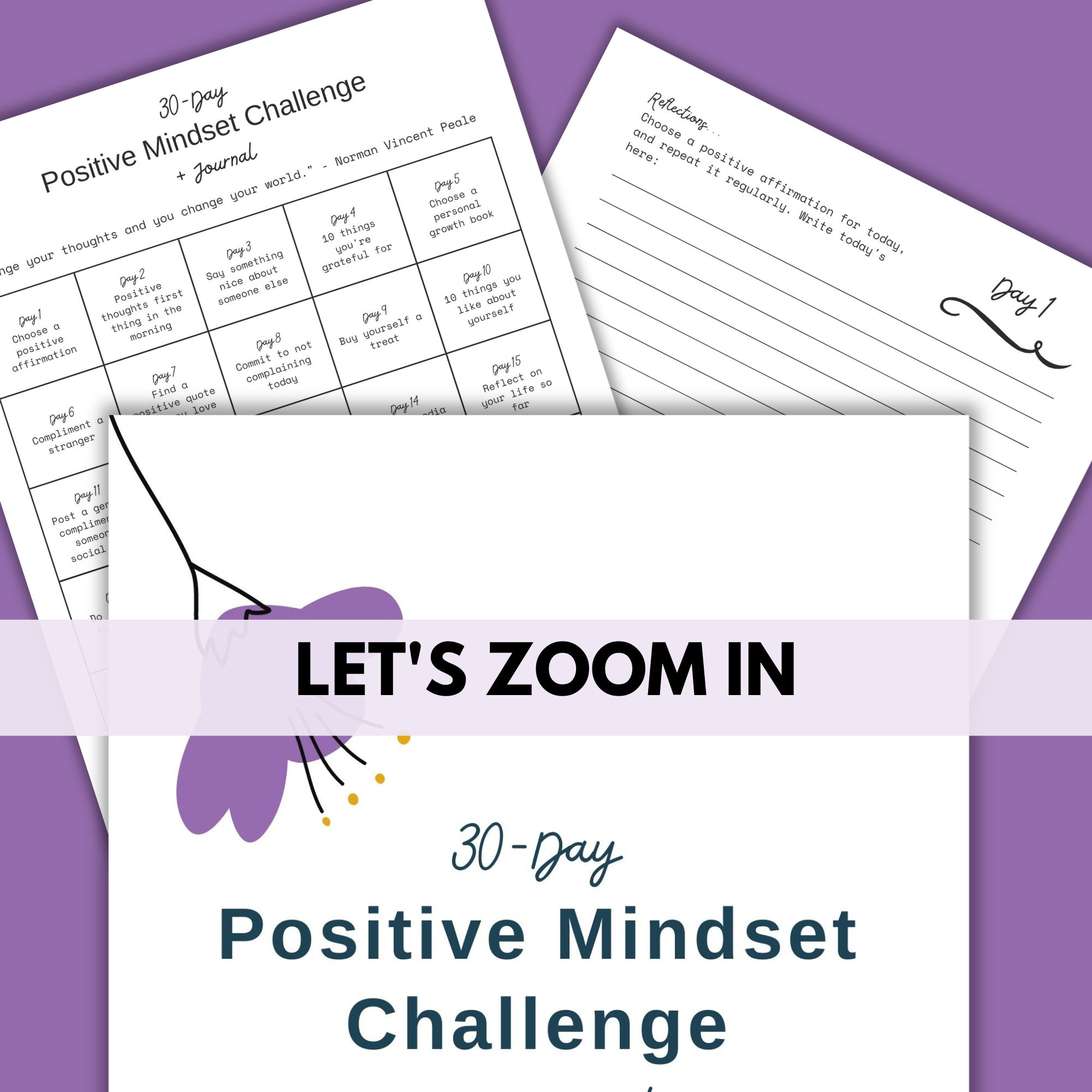 30-day Positive Mindset Challenge Journal Change Your Mindset Growth ...