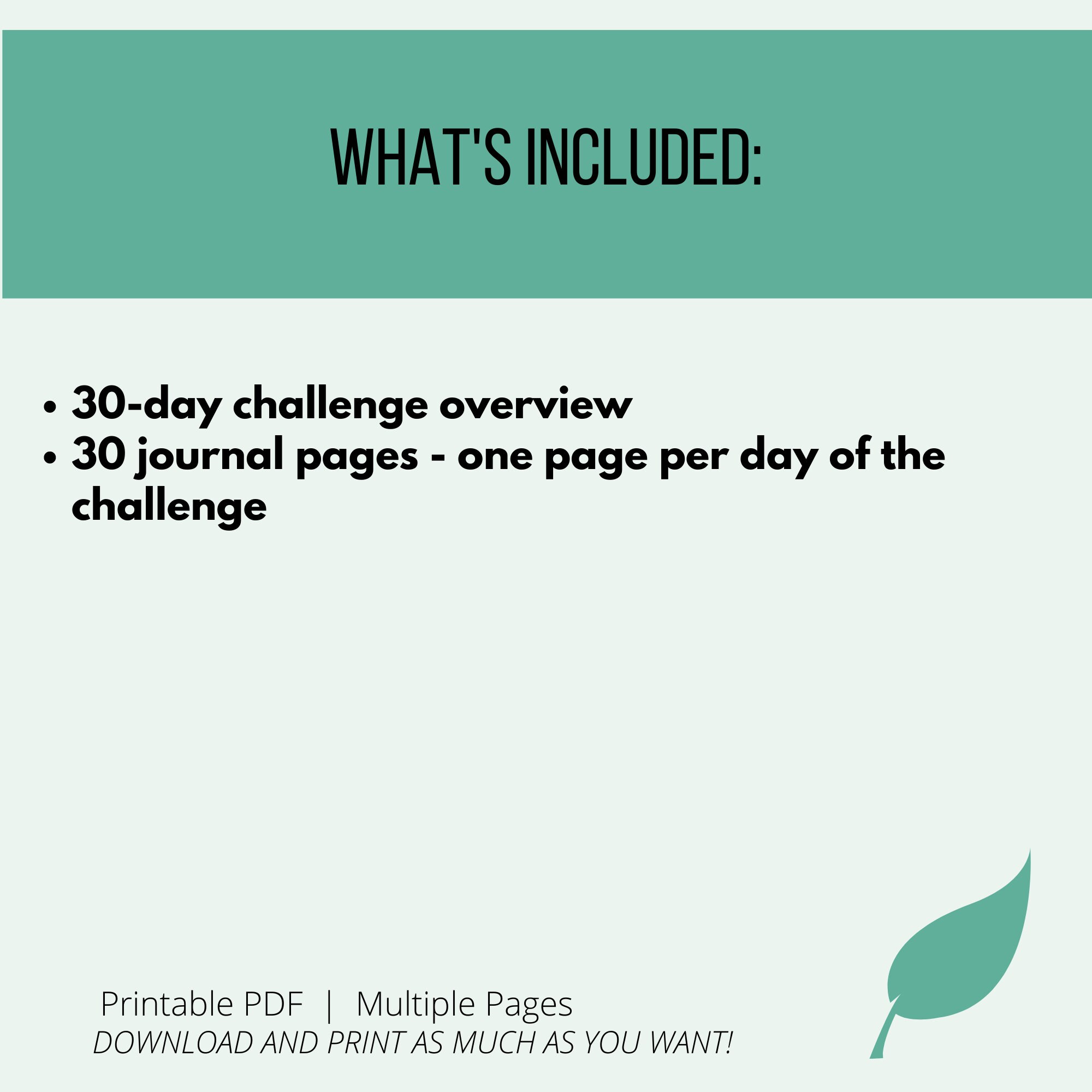 30-day Gratitude Challenge + Journal | Gratitude Challenge | Printable ...