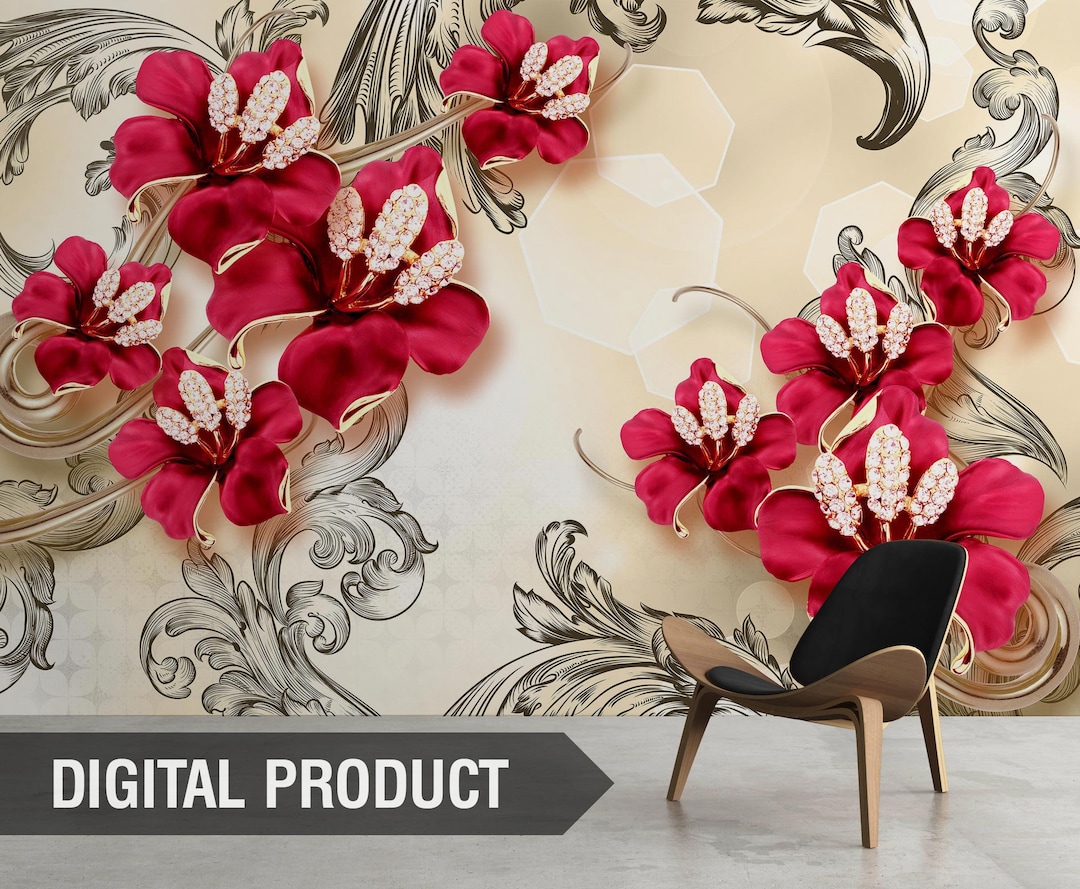 3D Printable Wallpaper, Living Room Art, Digital Download, High Quality ...