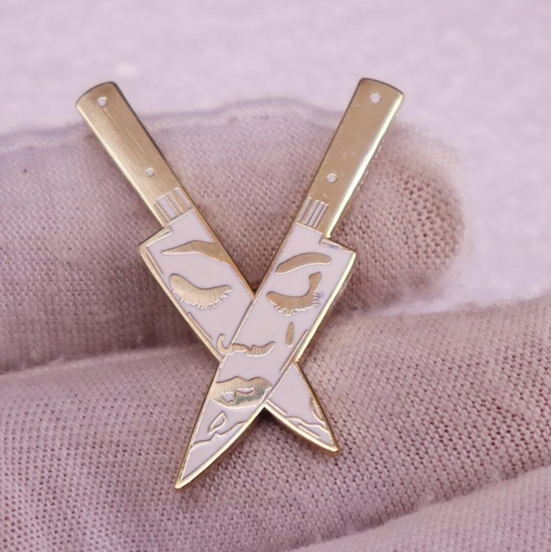 The Face Badge of a Girl With Two Swords - Etsy