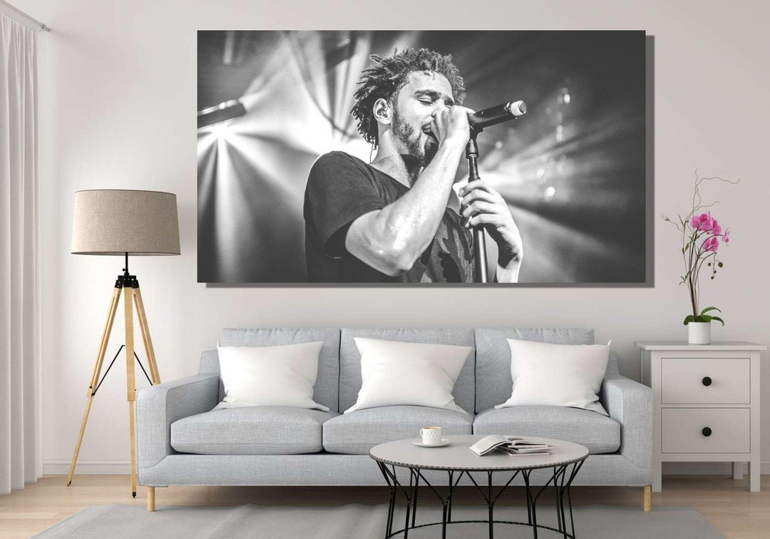 J Cole Canvas Wall Art, J Cole Poster, Rap Music Canvas Print Art, J ...