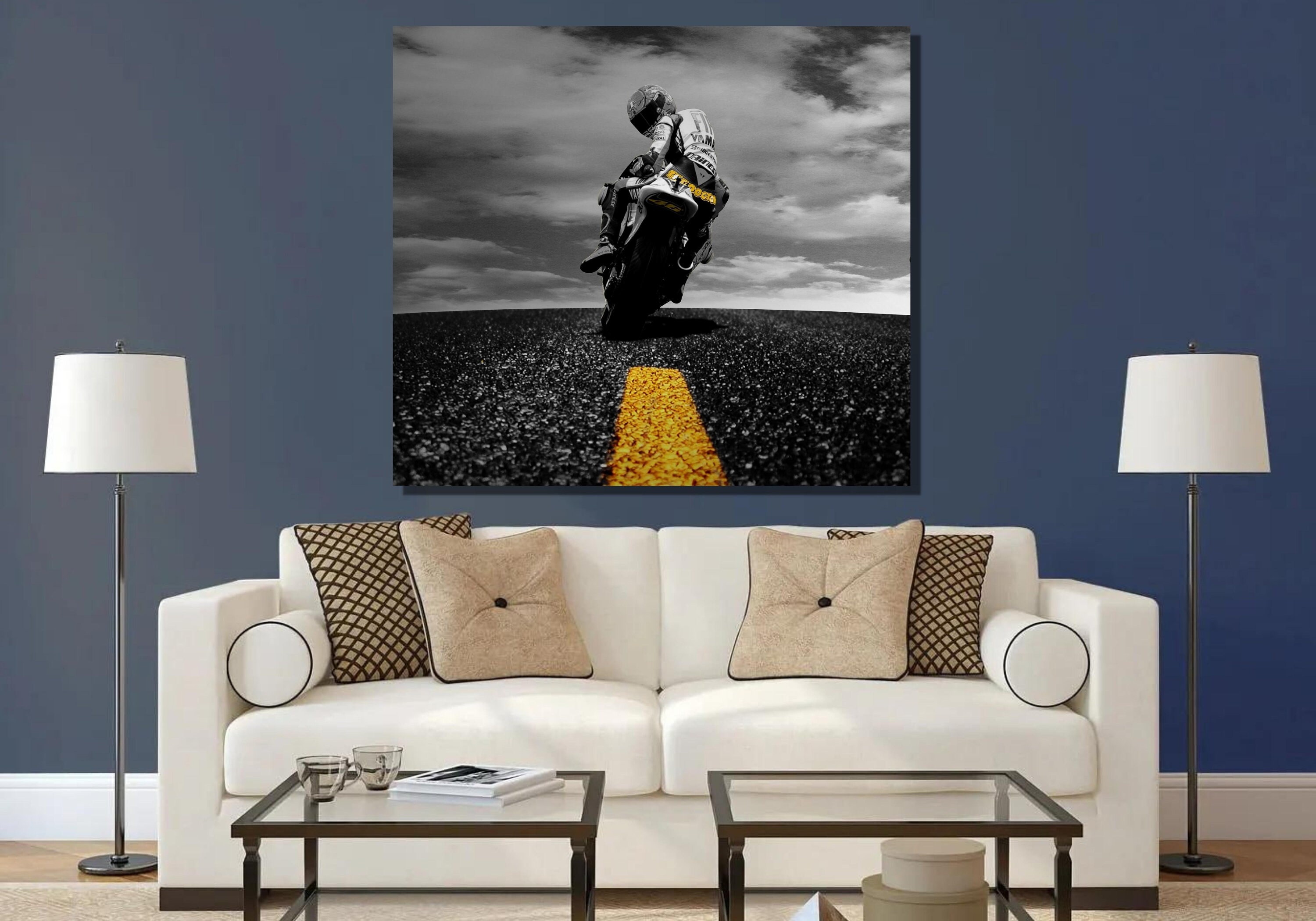 Valentino Rossi Poster, Valentino Rossi Canvas, Moto GP Print Art ...