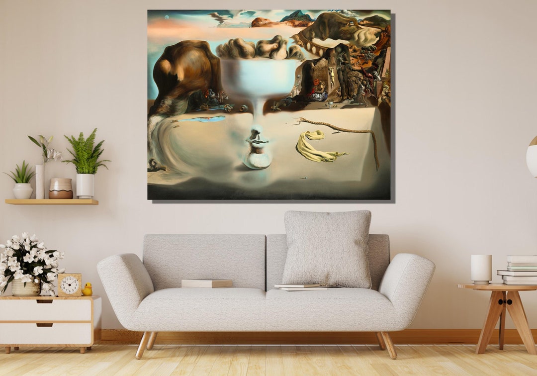 Salvador Dali Painting, Apparition of Face and Fruit Dish on a Beach ...