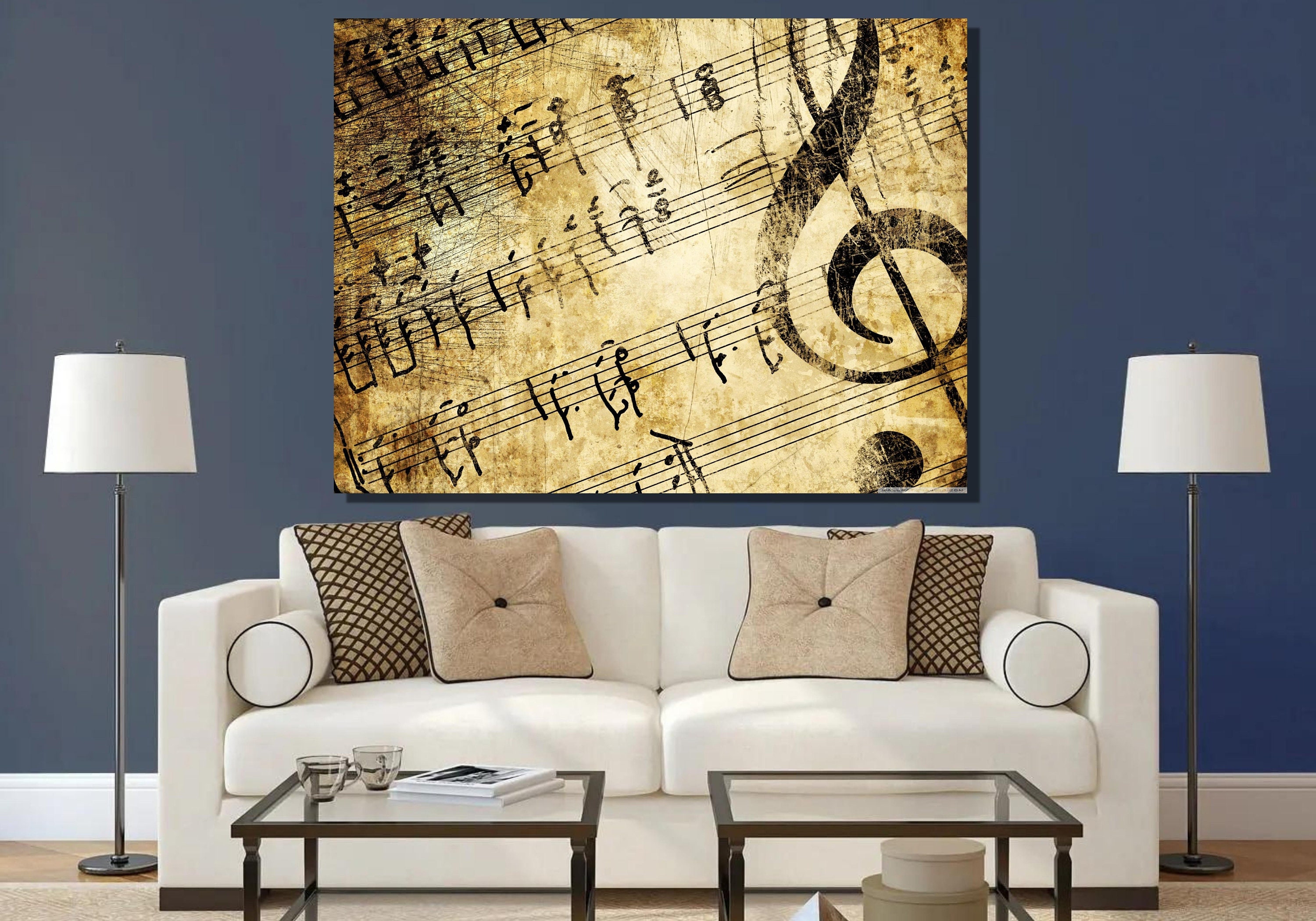Vintage Musical Note Poster Musical Note Canvas Wall Art - Etsy