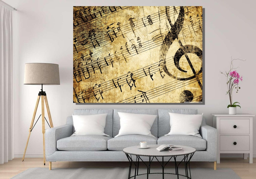 Vintage Musical Note Poster Musical Note Canvas Wall Art - Etsy