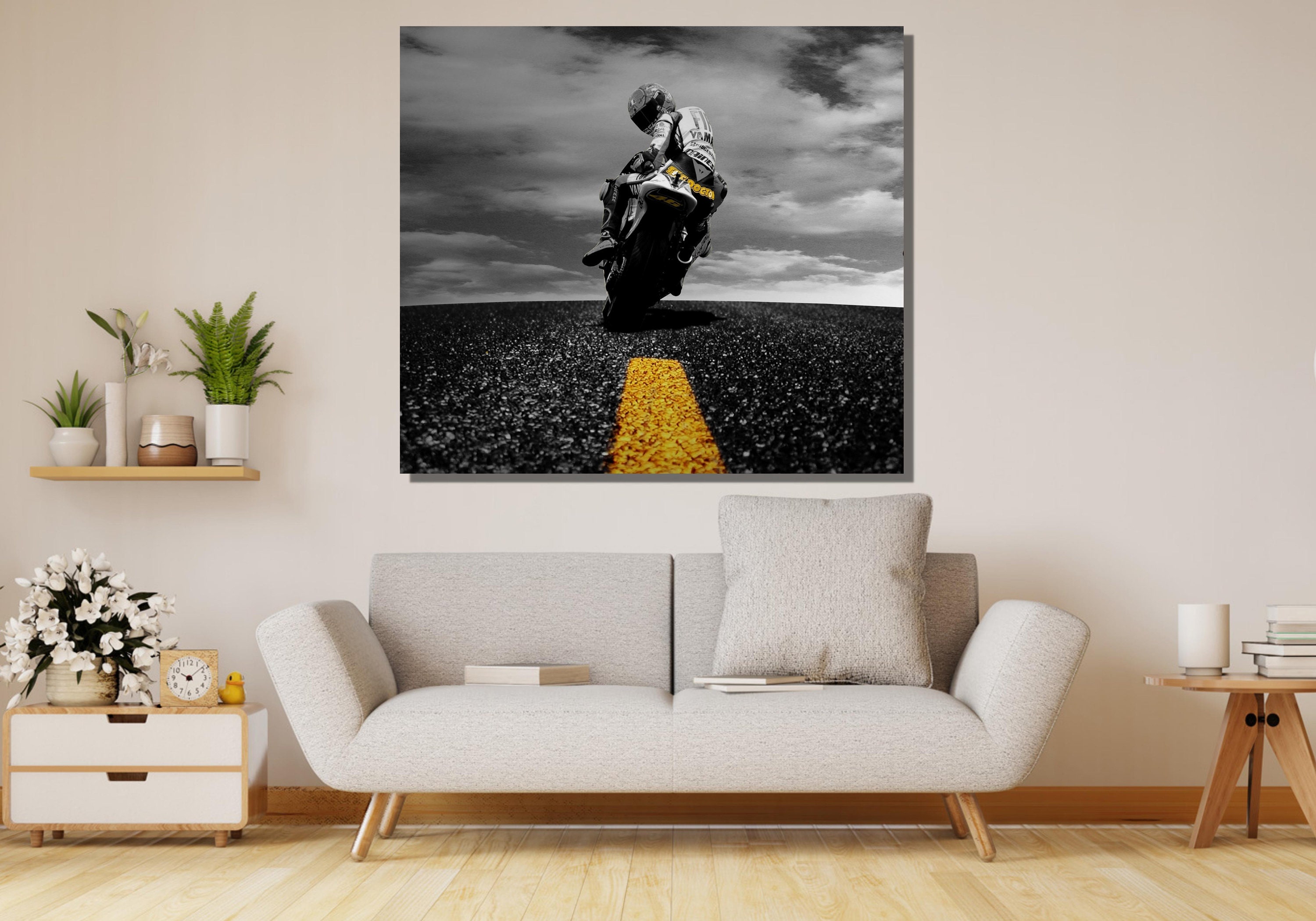 Valentino Rossi Poster, Valentino Rossi Canvas, Moto GP Print Art ...