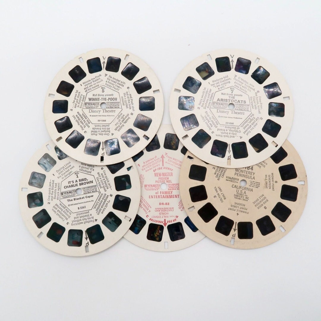 Vintage View Master Reels Lot of 5 Cartoons Travel Disney Charlie Brown ...