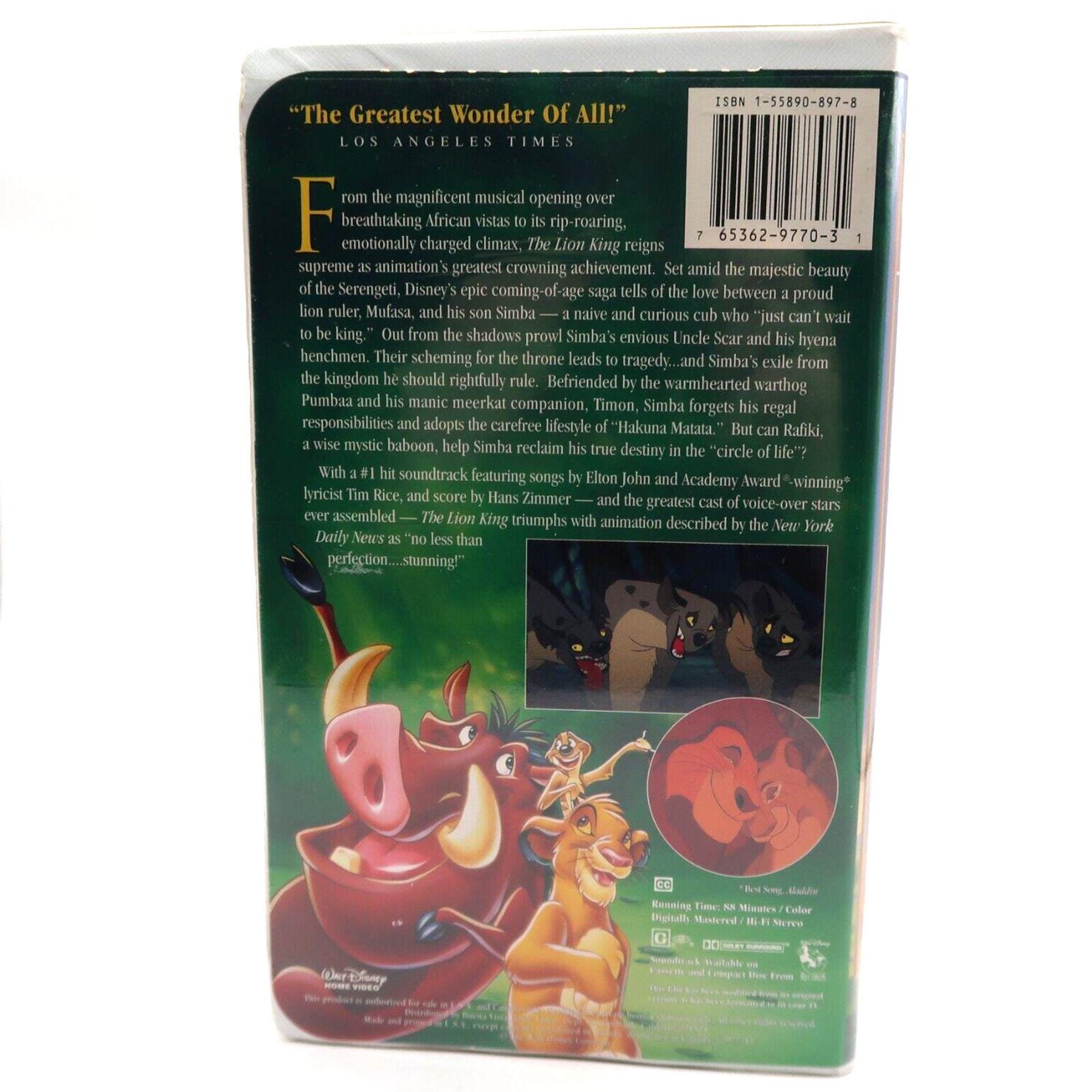 Walt Disney El Rey León VHS Set de 2 El Rey León y El Rey León II ...