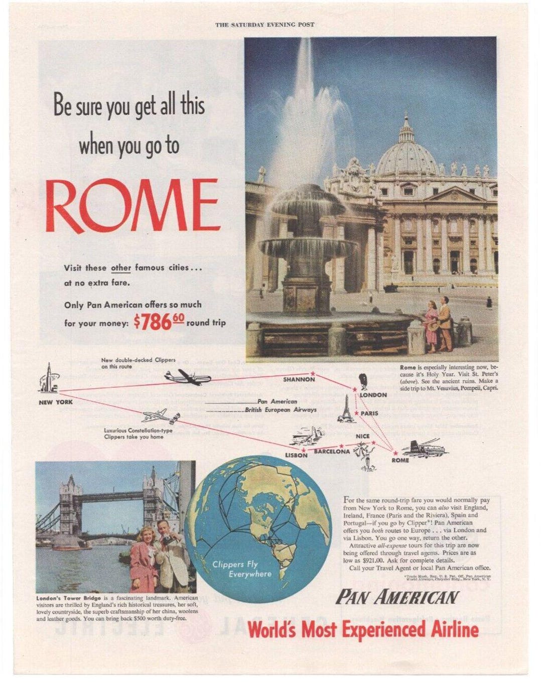 Pan Am / GE Magazine Advertisement Pan American Airlines Vintage ...