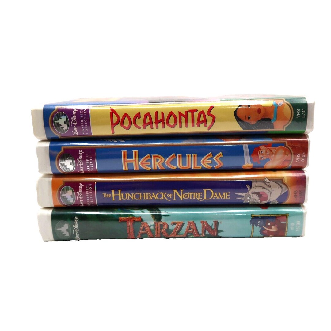 Disney VHS Set of 4 Tarzan / Hunchback / Hercules / Pocahontas Vintage ...