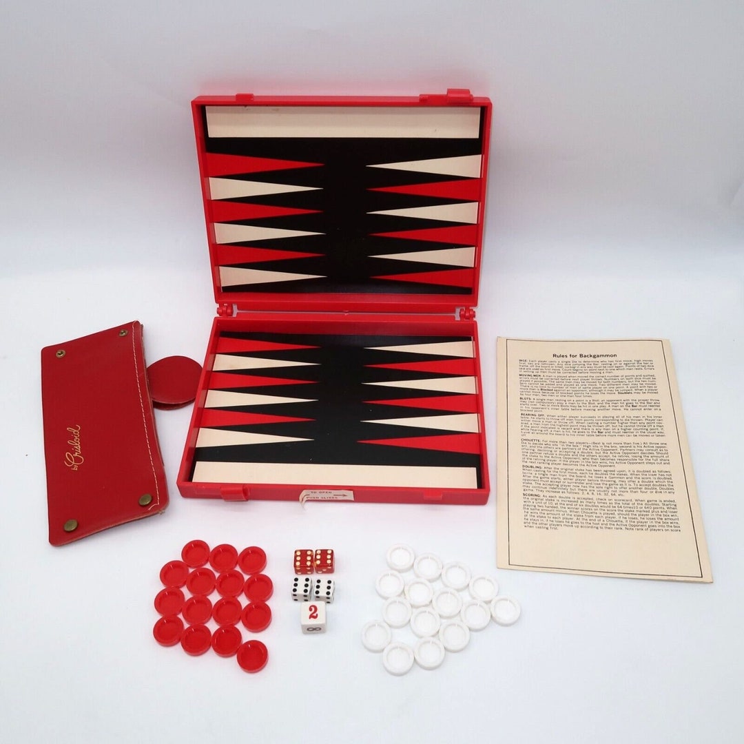 Vintage Crisloid Backgammon Set Red Plastic Travel Size - Etsy