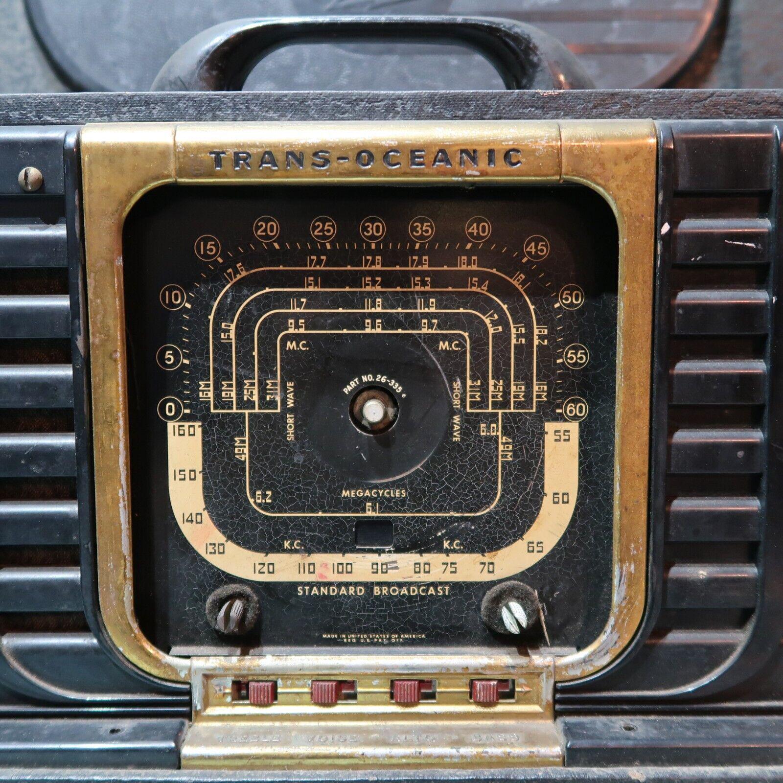 Zenith Tube Shortwave Trans-oceanic Radio 8G005Y 1947 for Parts or ...