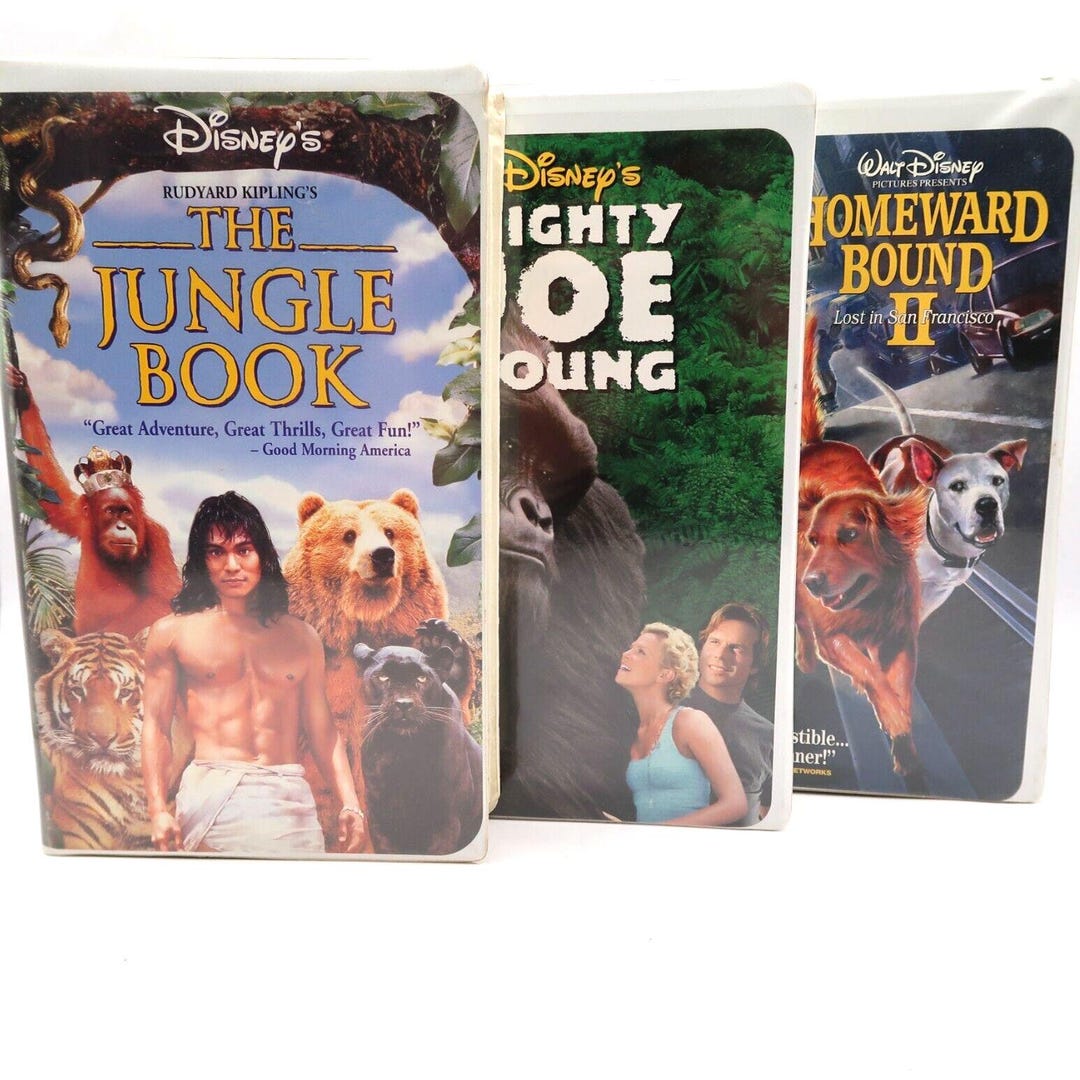 Disney VHS Set of 3 Live Action Animal Themed Movies Vintage Tested - Etsy