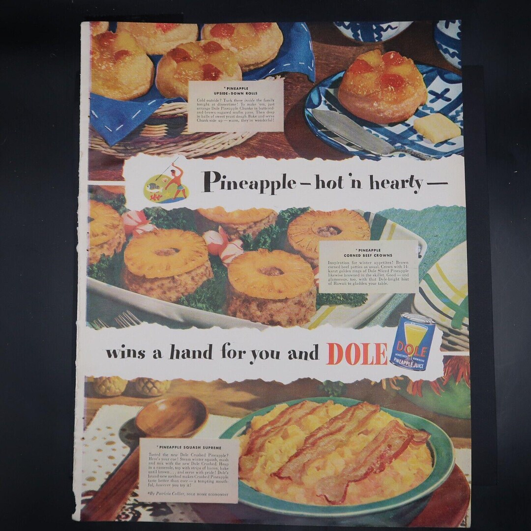 Dole Pineapple Juice Magazine Advertisement 1948 Vintage Food Beverage ...