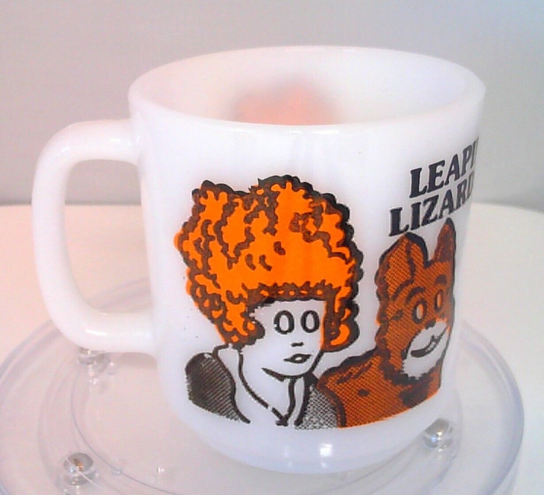 Vintage Orphan Annie Leapin' Lizards Milk Glass Coffee Mug - Etsy