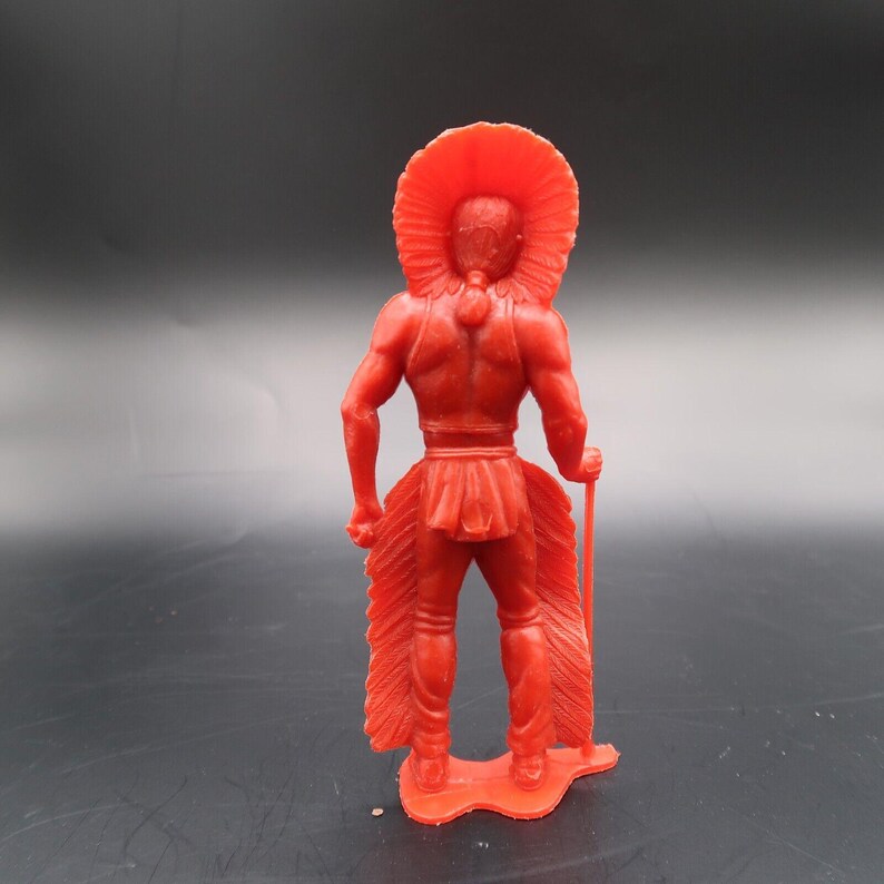 Vintage Ajax Indian Native American Toy Figure Lot Large Hard Plastic ...