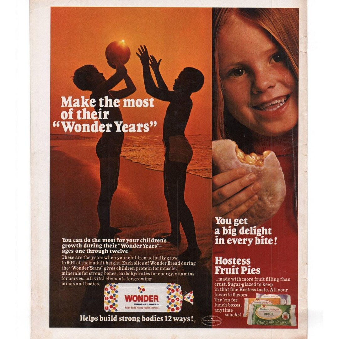 Wonder Bread / Hostess Fruit Pie Magazine Advertisement 1969 Vintage ...