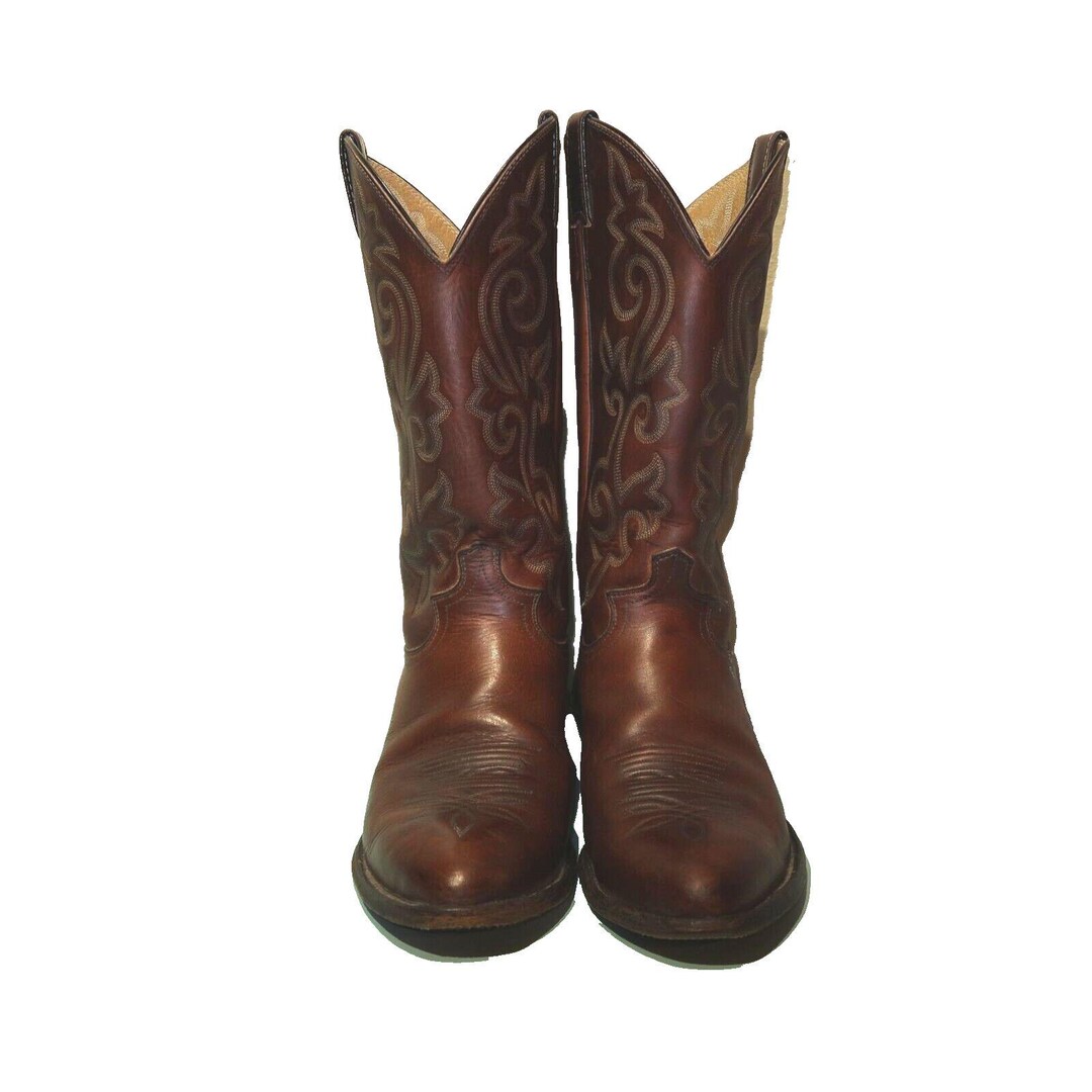 Justin Apache 2253 Leather Western Boots Mens 9.5 13" Mid Calf Cowboy ...
