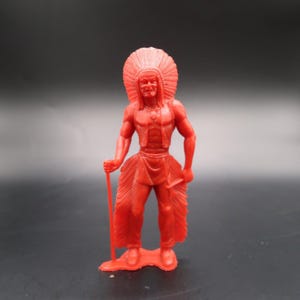 Vintage Ajax Indian Native American Toy Figure Lot Large Hard Plastic ...