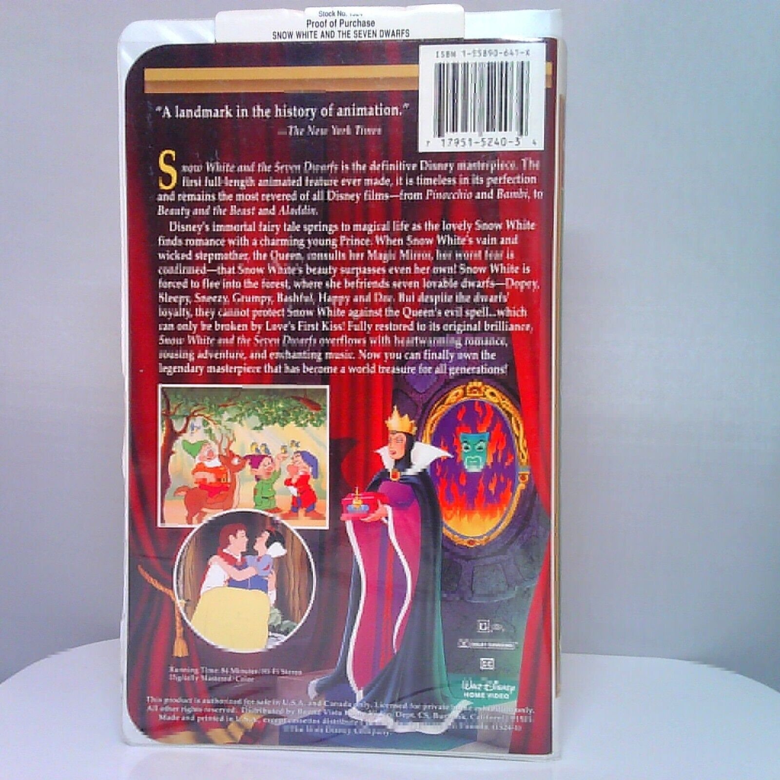 Snow White and the Seven Dwarfs VHS (1994) Walt Disney's Masterpiece ...