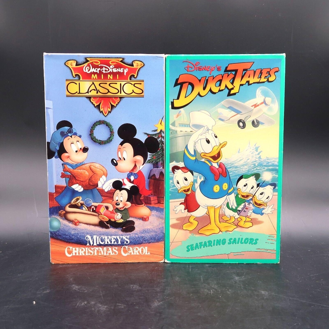 Disney VHS Set of 2 Vintage Mickeys Christmas Carol Ducktales Seafaring ...