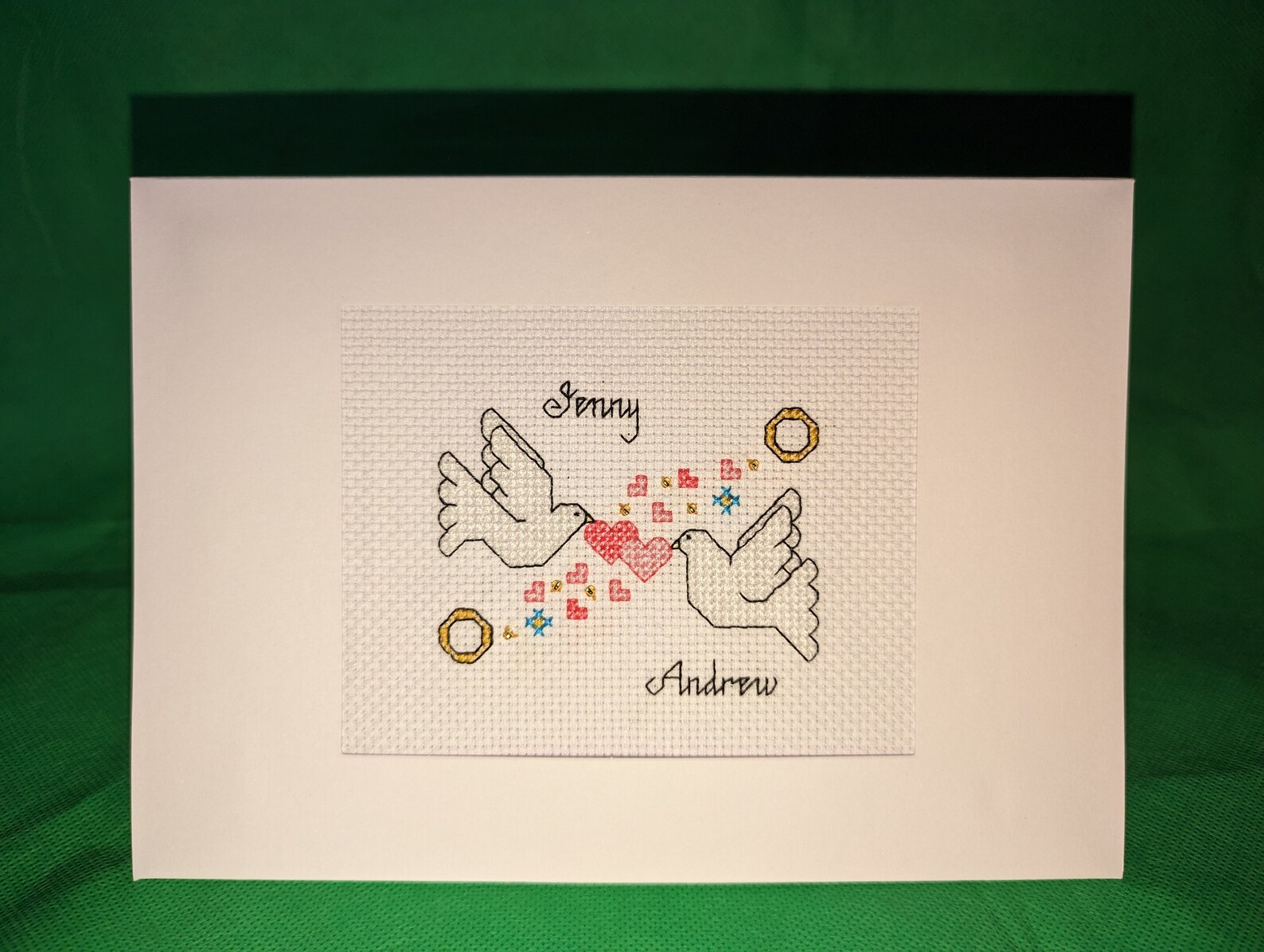 Custom Made Embroidered Wedding Card - Etsy
