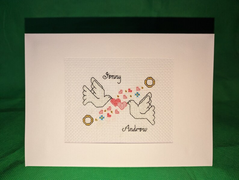 Personalised Embroidered Wedding Card - Etsy