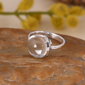 Clear Crystal Quartz Ring- Transparent Ring- Crystal Quartz Ring ...