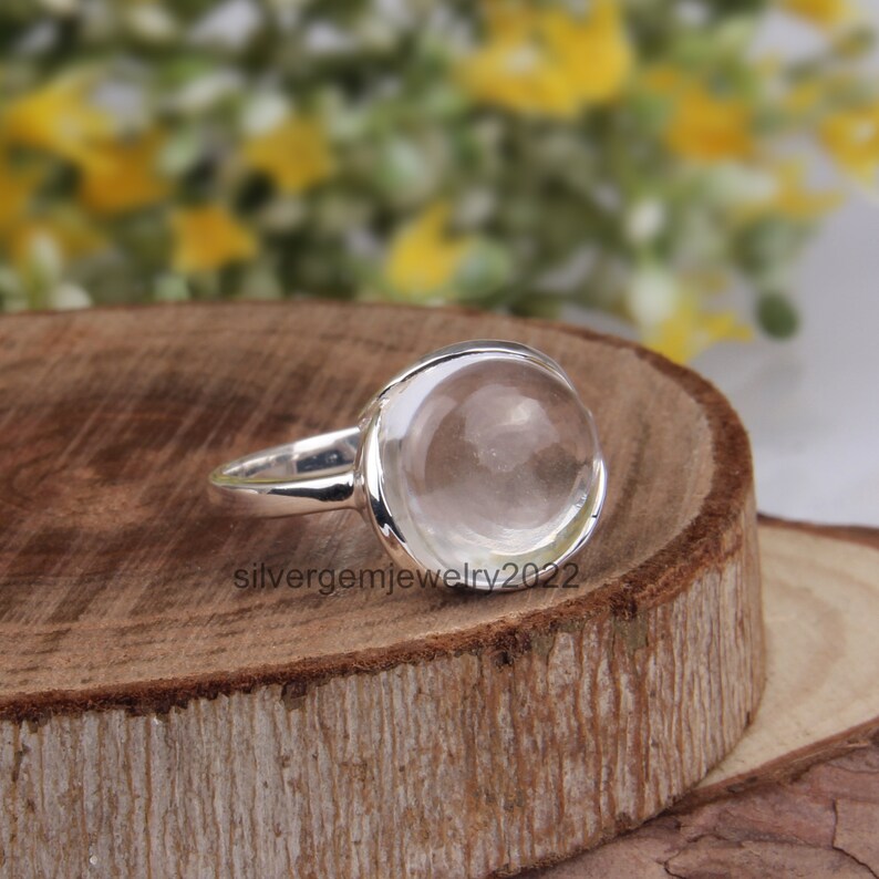 Clear Crystal Quartz Ring Transparent Ring Crystal Quartz - Etsy