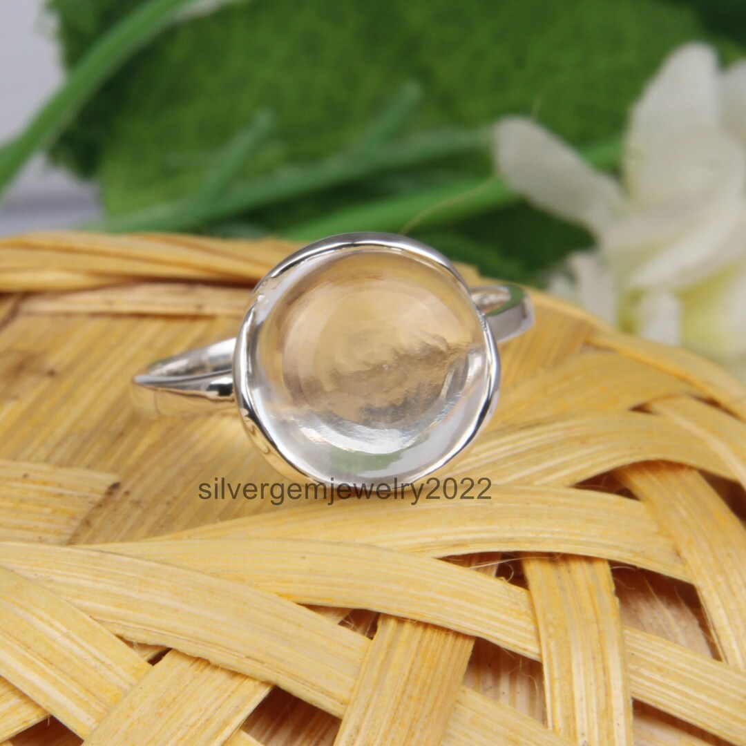 Clear Crystal Quartz Ring Transparent Ring Crystal Quartz - Etsy
