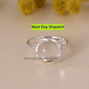 Clear Crystal Quartz Ring- Transparent Ring- Crystal Quartz Ring ...