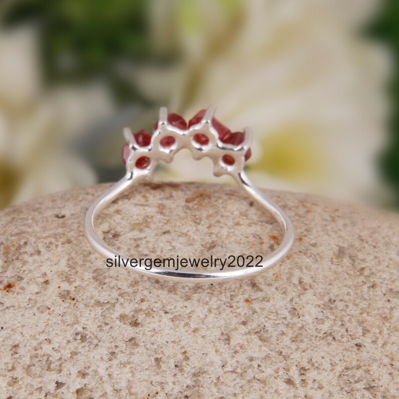 Rough Cut Ruby Sterling Silver Ring - Handmade Prong Set Design - Etsy