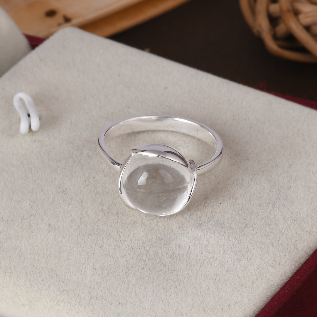 Clear Crystal Quartz Ring- Transparent Ring- Crystal Quartz Ring ...
