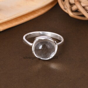 Clear Crystal Quartz Ring Transparent Ring Crystal Quartz - Etsy