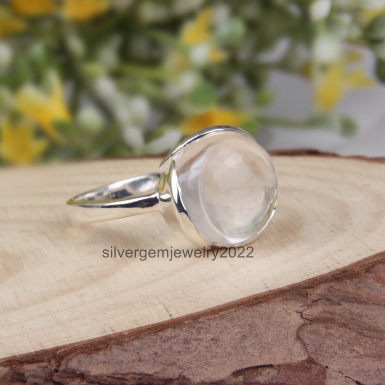 Clear Crystal Quartz Ring Transparent Ring Crystal Quartz - Etsy