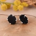 Black Obsidian Stud Earrings 925 Sterling Silver Earrings - Etsy