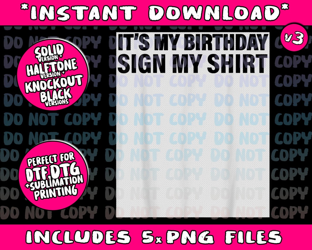 It's My Birthday Sign My Shirt Funny Png Bundle Trending - Etsy