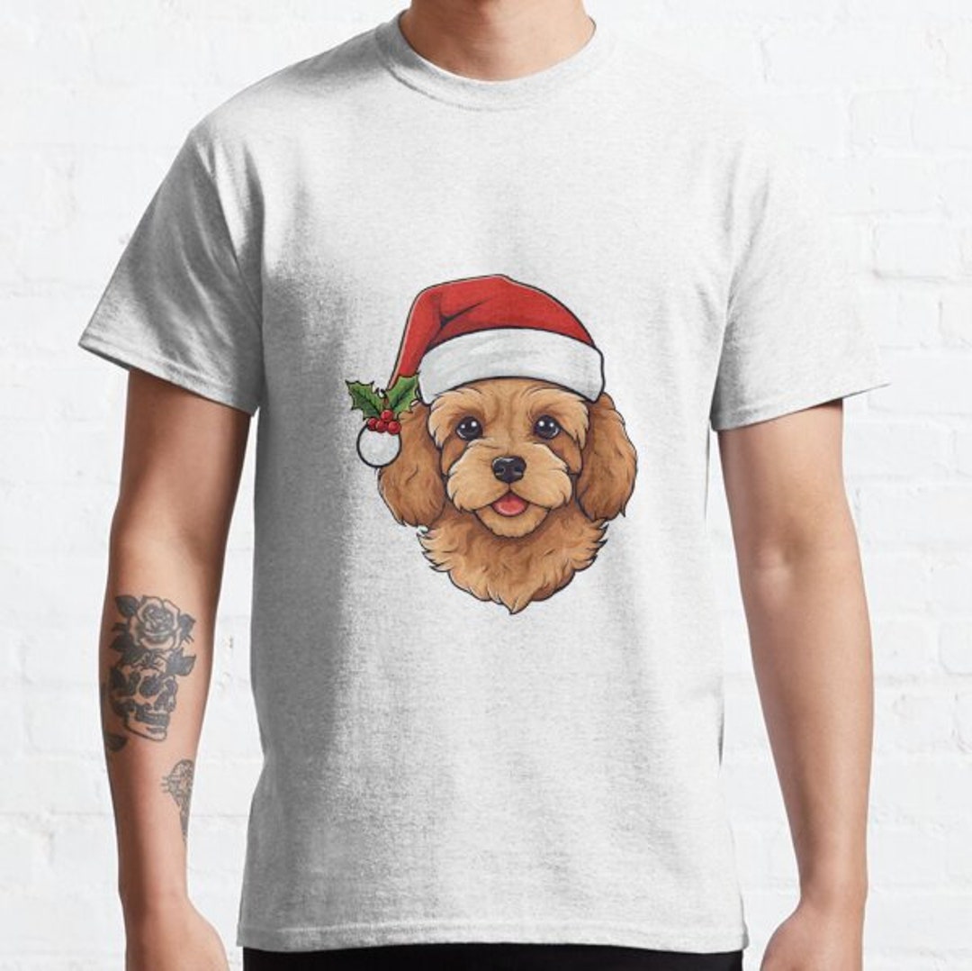 Cavapoo and Cavoodle Christmas Gold Light Red Classic .jpg - Etsy
