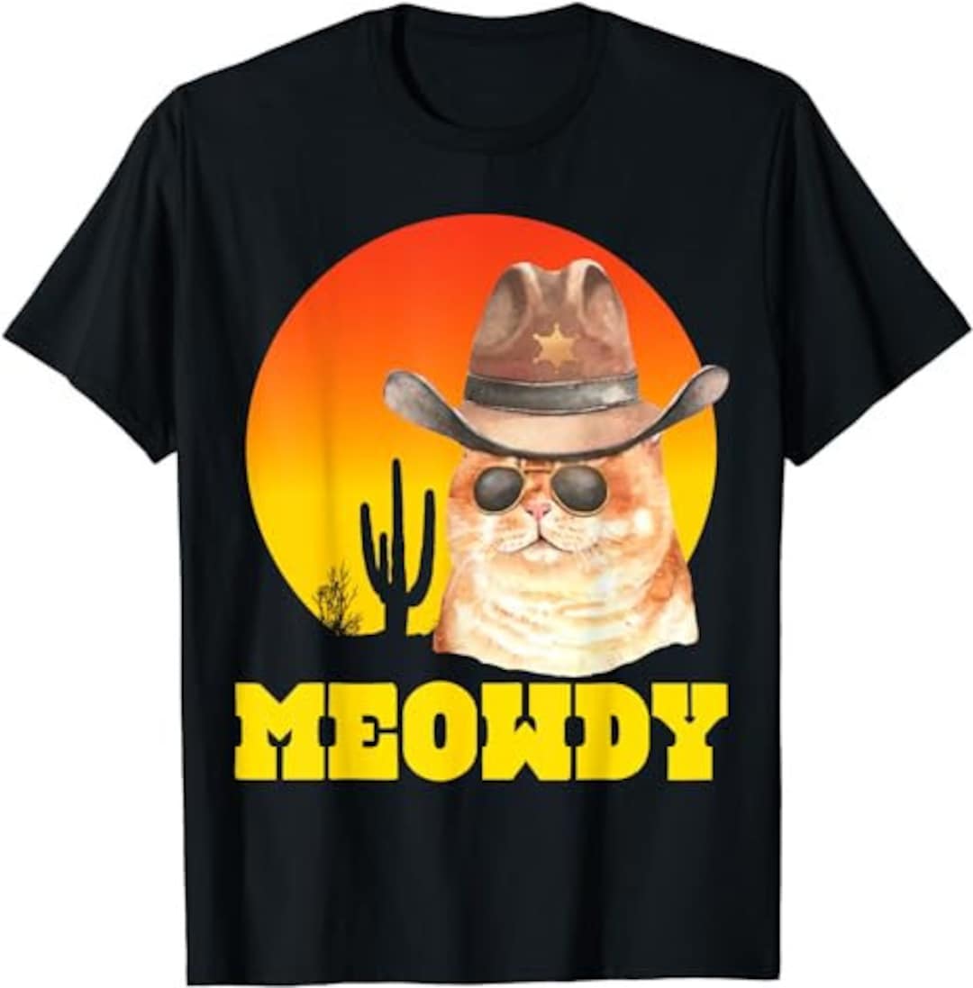 Funny Meme Meowdy Cat Cowboy Hat Meow Howdy Kitten Lover - Etsy UK