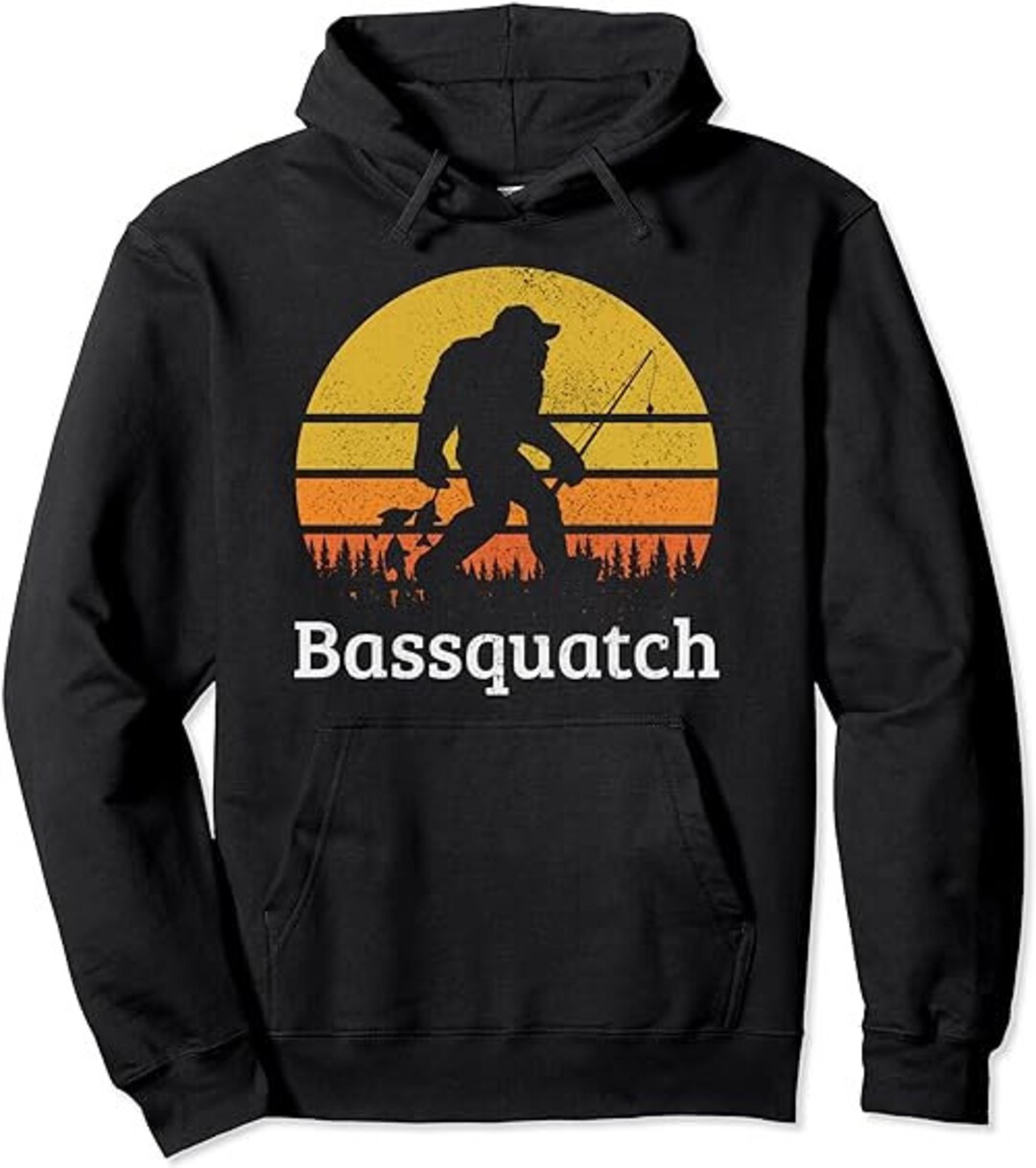 Bassquatch Funny Bass Fishing Sasquatch Bigfoot Vintage Gift Sudadera ...