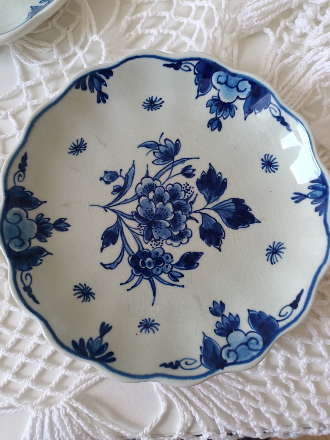 Vintage Delft Blue Plates - Set of 6, Hand Painted 1961, Floral Print ...