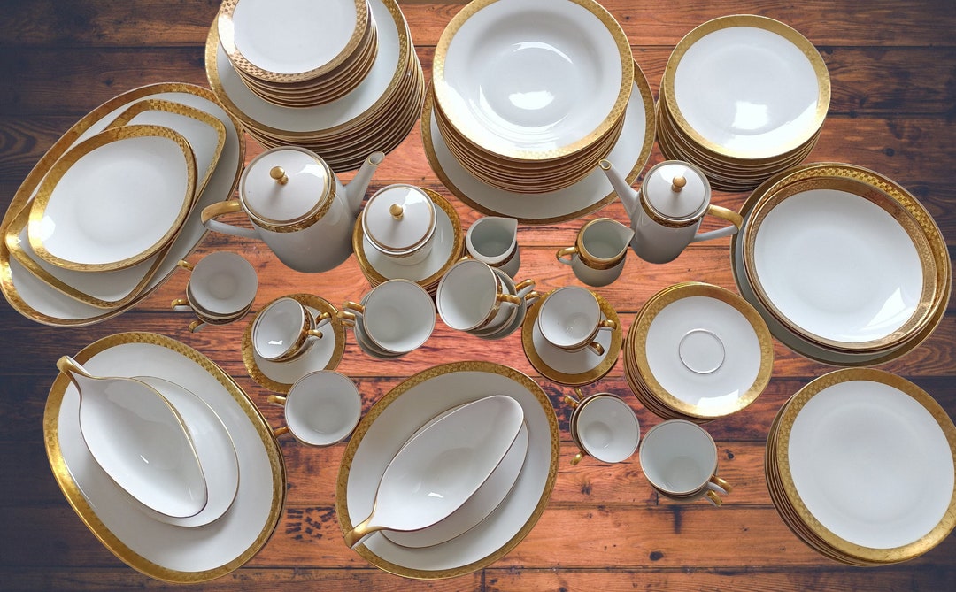Vintage Rieber Bavaria Porcelain Dinnerware Set – 100 Pcs – German Mid ...